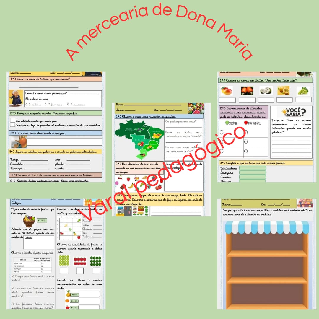 Sequência didática- A mercearia de Dona Maria – Varal Pedagógico